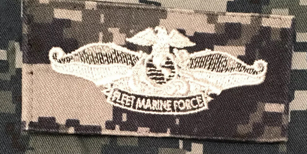 US Navy Fleet Marine Force Badge Sew-On SILVER NWU Type I USN | eBay