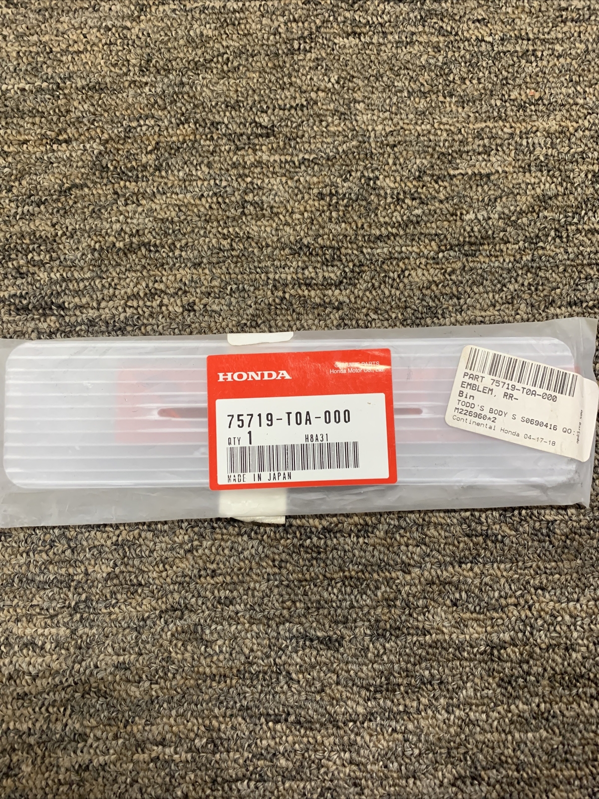 Genuine Honda (AWD) Emblem Nameplate 75719-T0A-000 OEM Bba9 | eBay