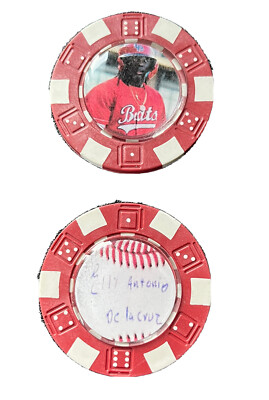 ELLY DE LA CRUZ BASEBALL ROOKIE STAR - LOUISVILLE BATS - *SIGNED* POKER ...