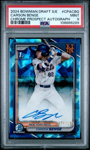 Carson Benge 2024 Bowman Draft Sapphire Baseball 1st Bowman Auto /199 ...
