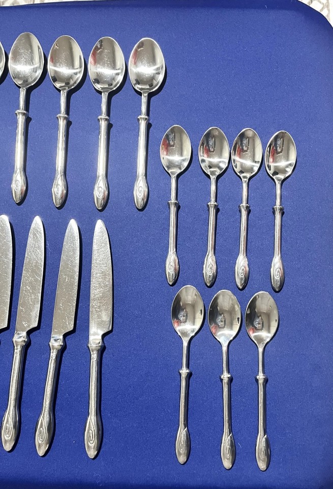 MARY JUREK ATLANTIS 34pc Set of Designer VERY RARE Sculpted Stainless Flatware | eBay