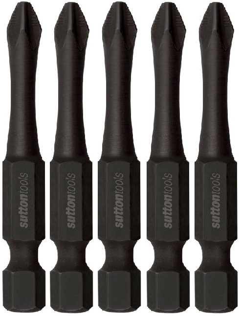 5 x SUTTON IMPACT PHILLIPS HEAD PH2 x 50mm POWER INSERT BITS FOR IMPACT ...
