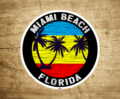 Miami Beach Florida Aufkleber Sticker 3" Sonnenuntergang Palmen | eBay