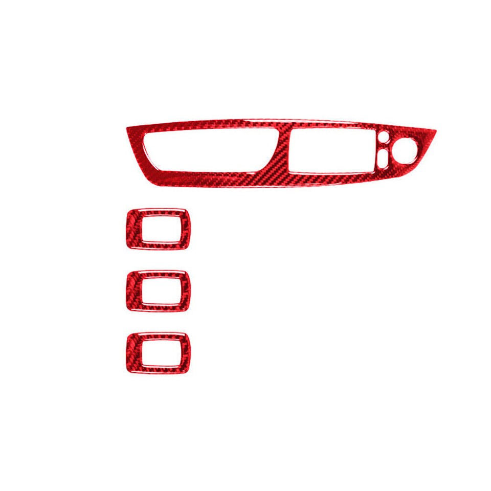 4Pcs For BMW X5 E70 X6 E71 Red Carbon Fiber Interior Door Control Cover ...