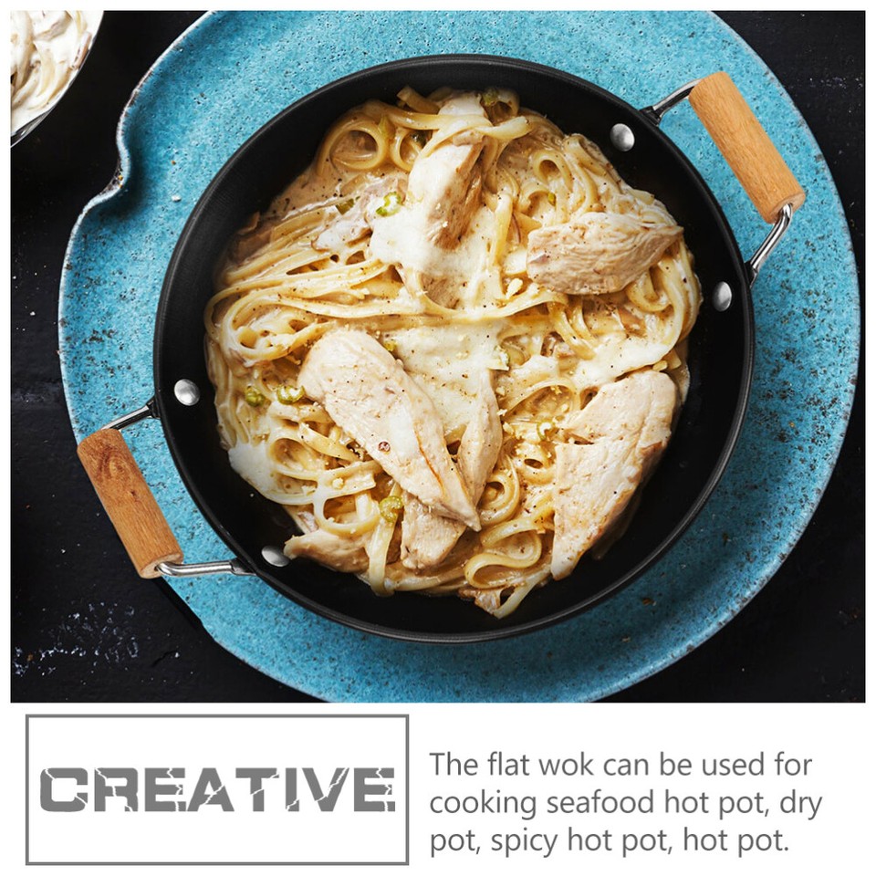 Stainless Steel Wok Pan 25cm Chinese Cooking Pot Kitchen Wok Home ...