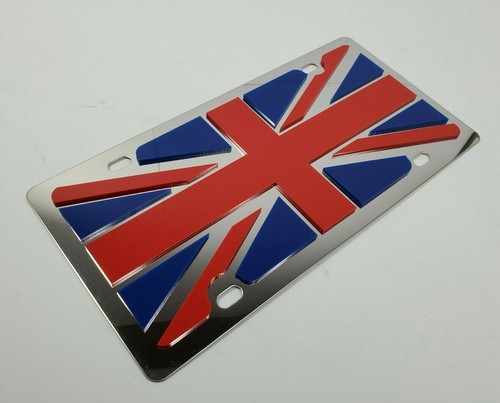 Chrome Great Britain Metal Vanity License Plate w/ 3D UK Union Jack ...