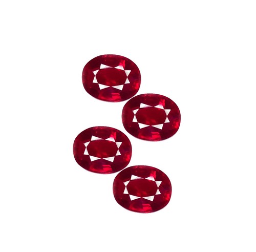 Libre Pierre Précieuse 8-10 CT Naturel Rubis 4 Pièces Lot Certifié ...