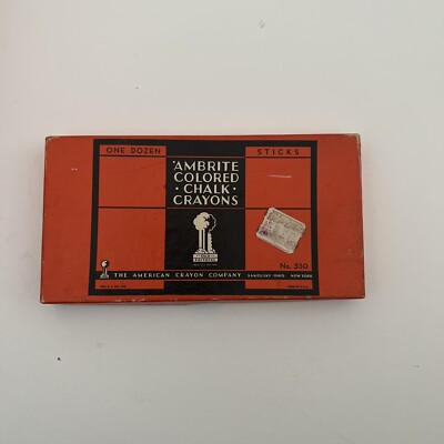 Vintage Ambrite Colored Chalk Crayons One Dozen Sticks Various Colors ...