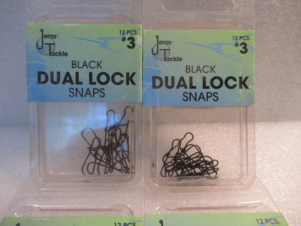 48 Duo-lock Dual Lock clips Snap Black Steel Lure Rig Clips fishing ...