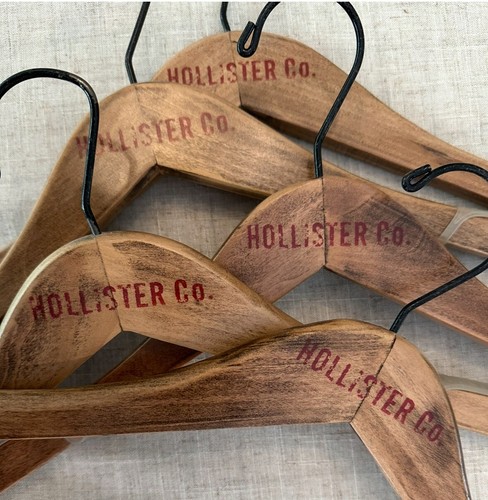 Vintage Hollister Co Wooden Clothes Hangers Store Advertising RED LOGO ...