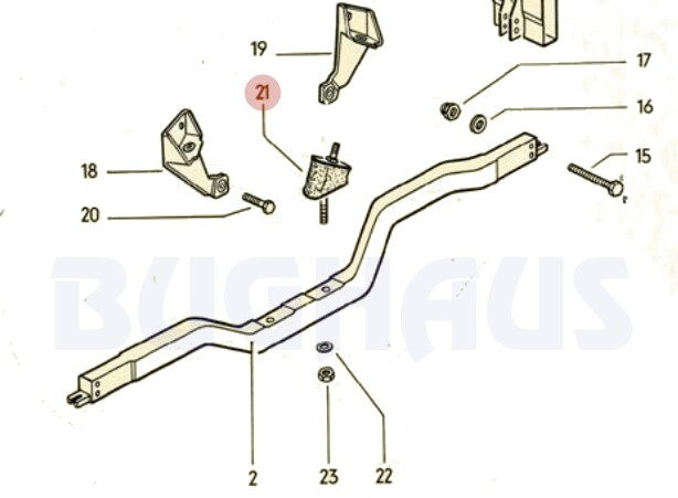 1972-1979 VW Bus Engine Mounts Mustache Bar | 2pcs | MEYLE | 021199231C ...