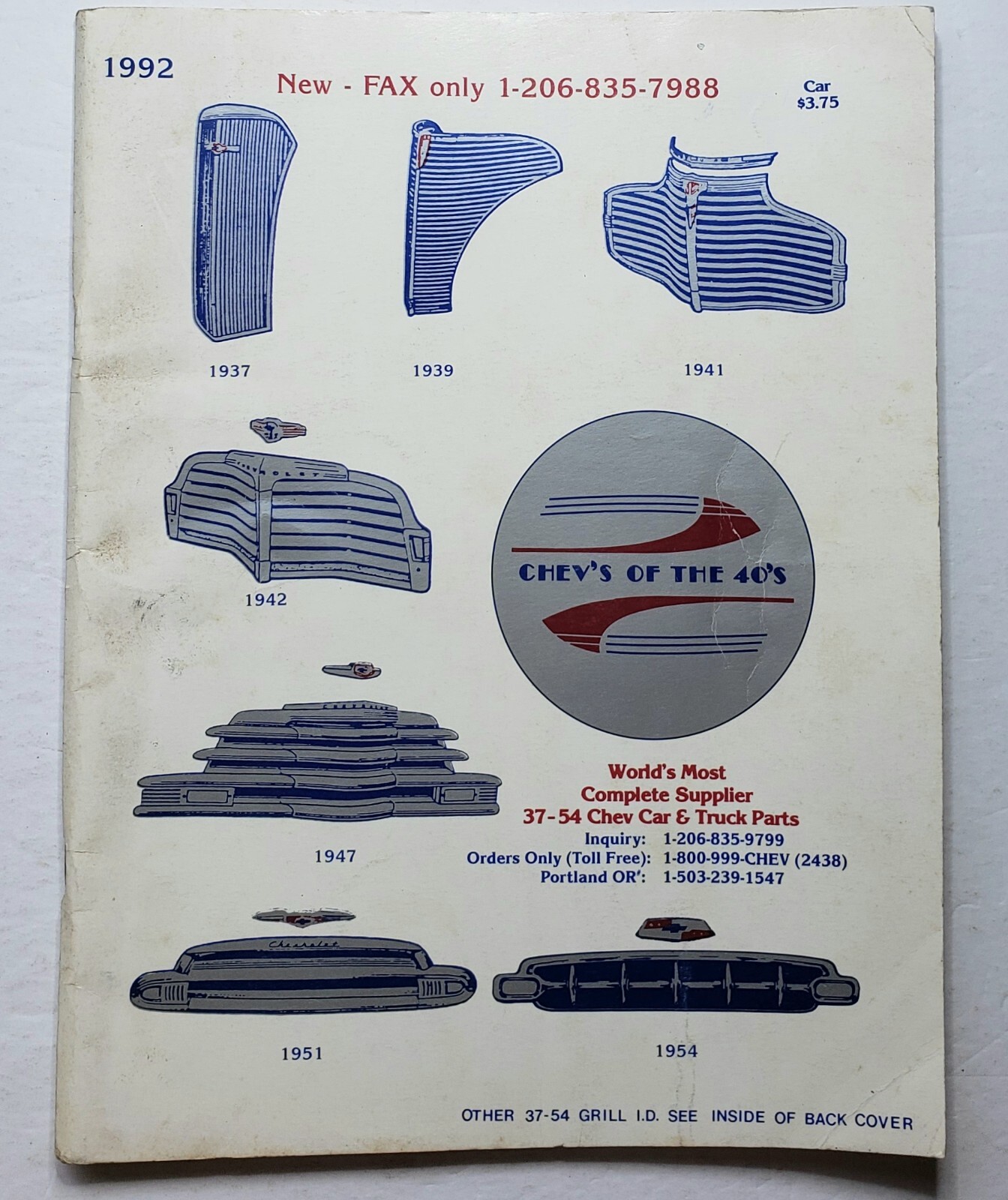 Chev's of the 40's 1937-54 Chevrolet Restoration Parts Catalog 1992 128 ...