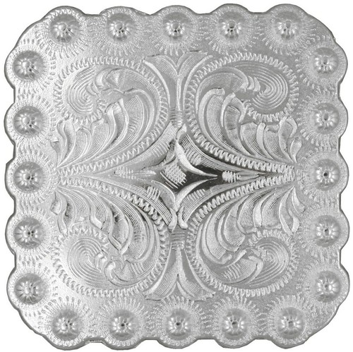 WESTERN HORSE SADDLE HEADSTALL TACK BRIGHT SILVER BERRY SQUARE CONCHO 1 ...