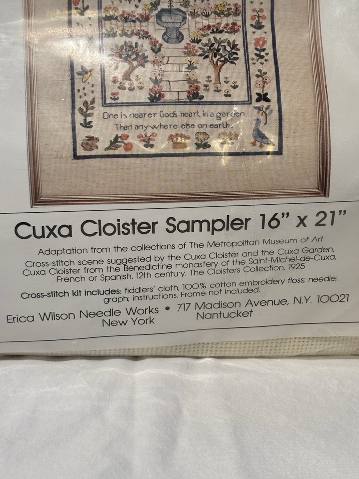 Erica Wilson Metropolitan Museum of Art Cuxa Cloister Sampler Cross ...