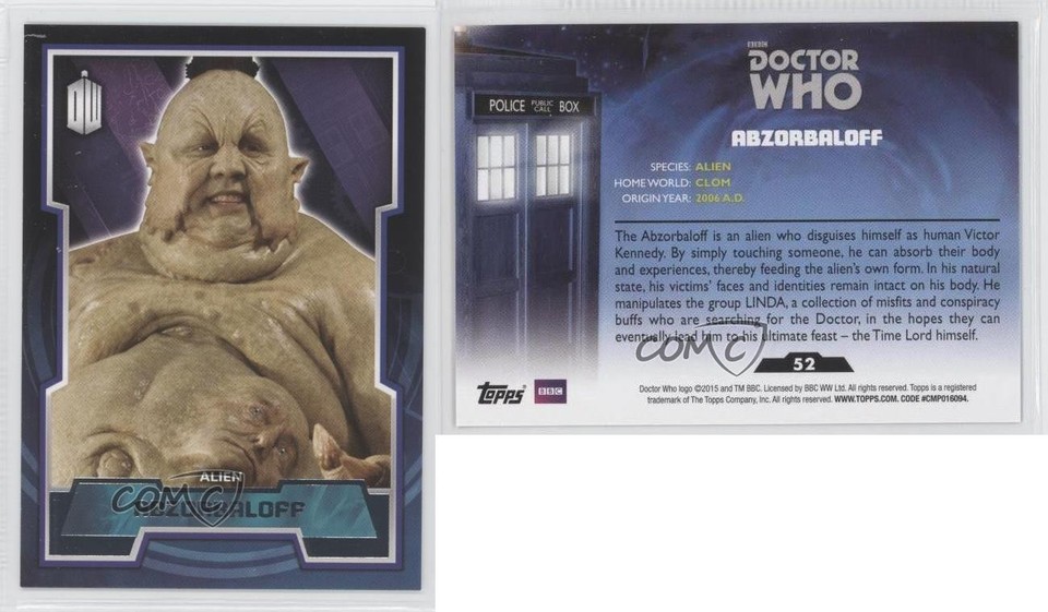 2015 Topps Doctor Who Characters Abzorbaloff #52 0c4 | eBay