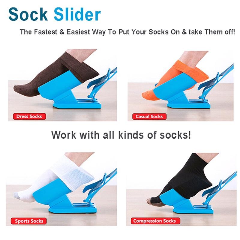 New Sock Slider Aid Blue Helper Kit Helps Put Socks on Off No Bending ...