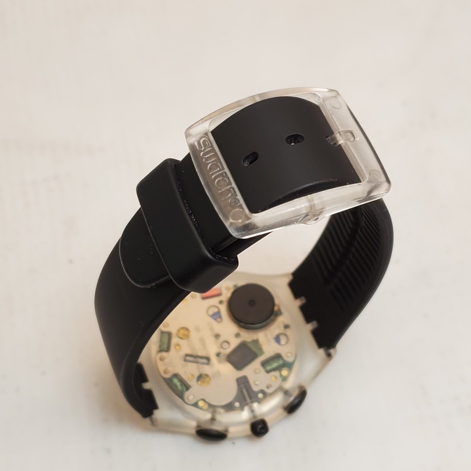 DOWN THE LINE SWATCH CHRONO SUYK110 BLUE SWISS MADE MEN'S WATCH NEW ...