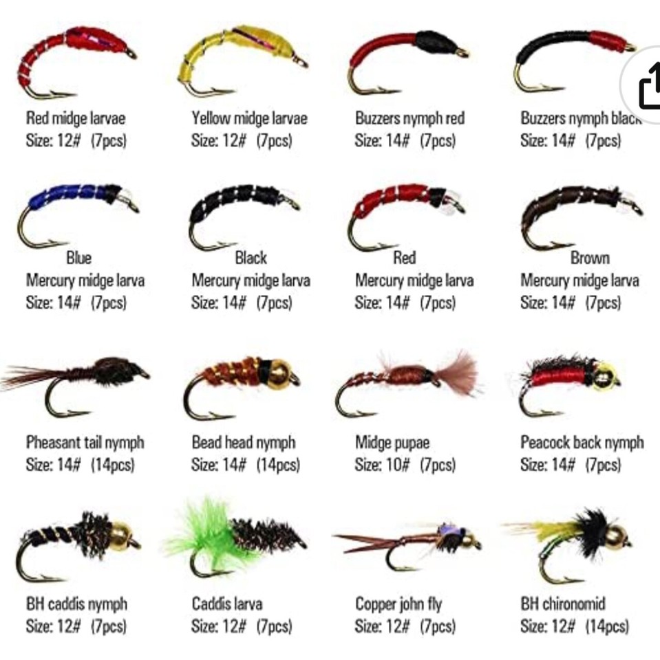 133pcs/Set Nymph Scud Midge Flies in Ultra-Thin Portable Fly Fishing ...