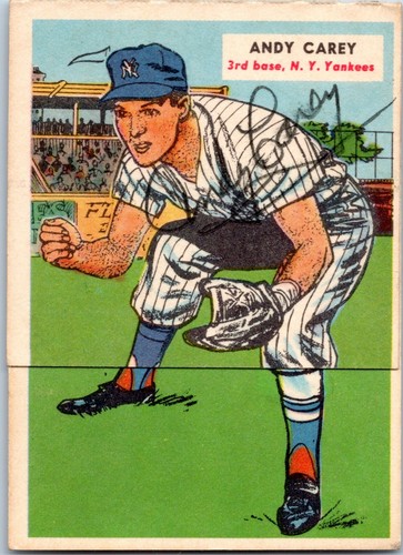 Andy Carey Signed Autographed 1955 Topps Double Header Baseball Card ...