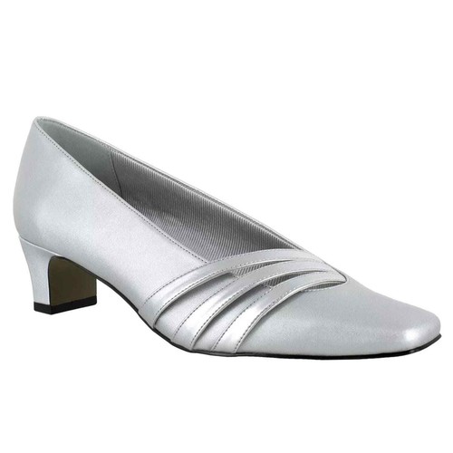 Easy Street Women Classic Ruffled Pump Heels Entice Size US 10M Silver ...