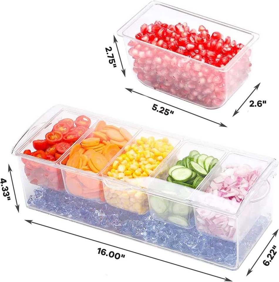 Condiment Containers with Lids,Ice Chilled Condiment Containers,Clear ...