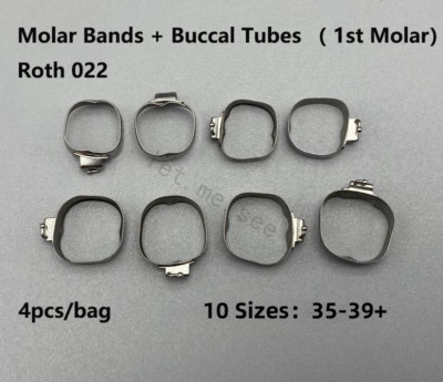40pcs Dental Orthodontic Molar Bands&Buccal Tubes Bracket Roth 1st 022 ...