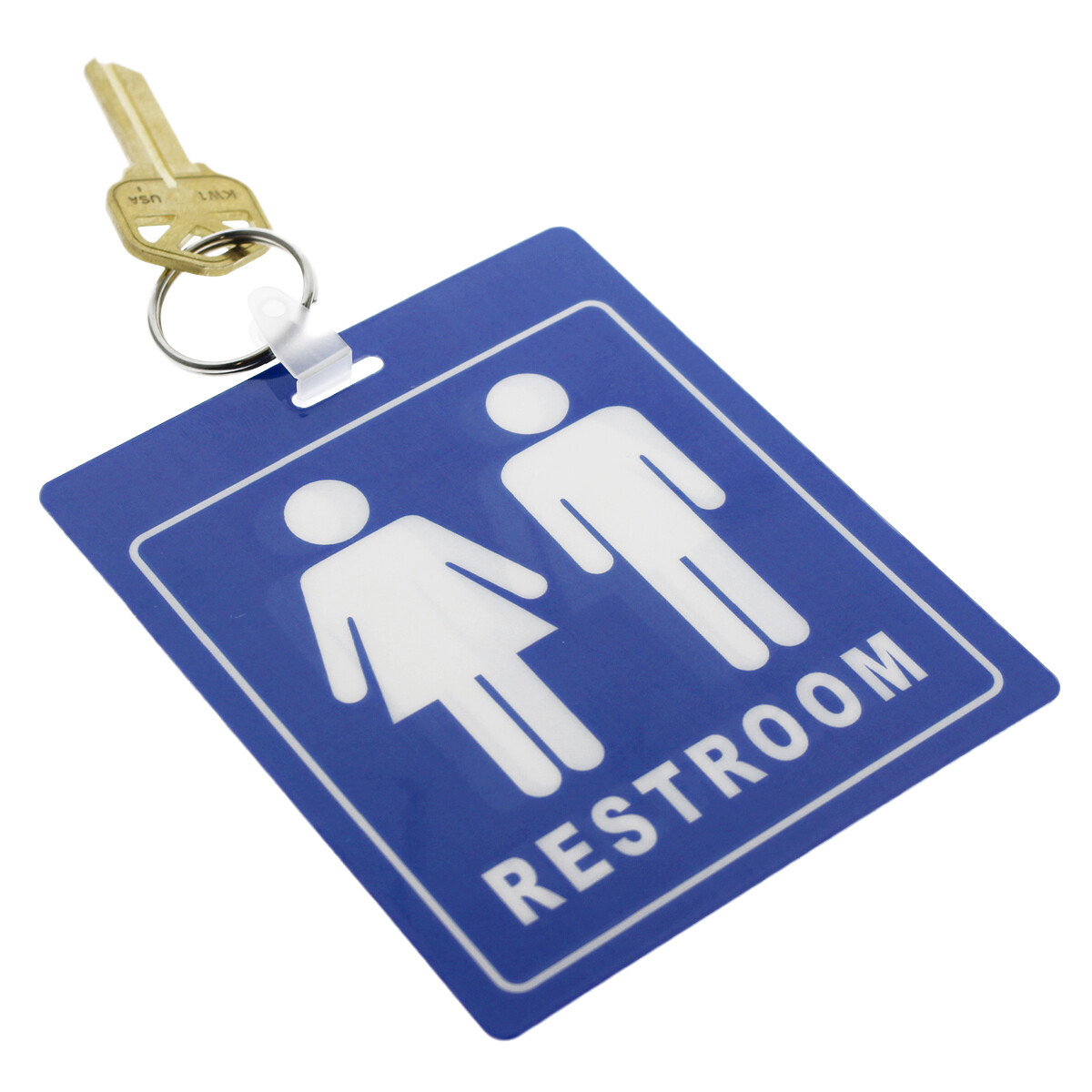 2 Pack - Large Unisex Restroom Pass Keychains - Bathroom Tag with Key ...