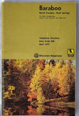 Vintage 1975 Baraboo Wisconsin Telephone Book | eBay