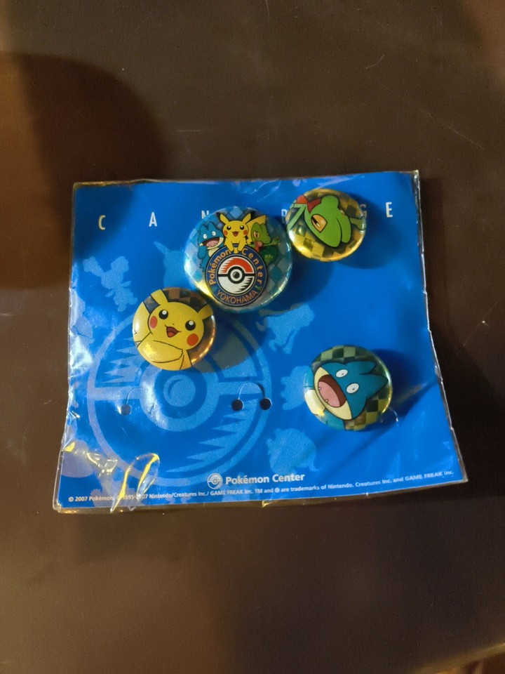Pokemon Center Japan Yokoha Meowth Pikachu Regional Badge Button | eBay