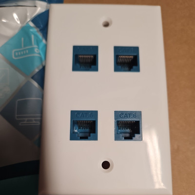 Ethernet Wall Plate 4 Port, Cat 6 Ethernet Wall Outlet Female-Female ...