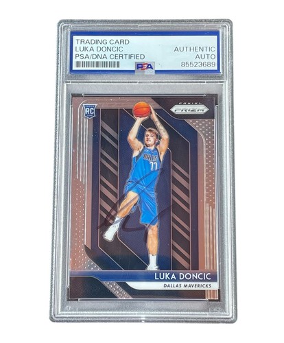 LUKA DONCIC SIGNED 2018 PANINI PRIZM ROOKIE CARD #280 AUTO MAVERICKS RC ...