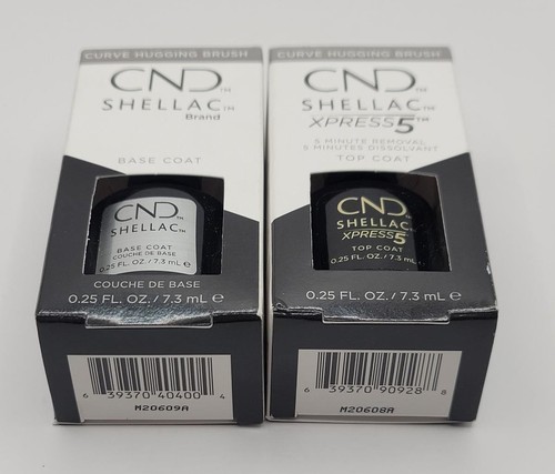 CND Shellac Xpress5 Gel Top Coat & CND Shellac Base Coat 0.25 Fl. Oz. Each | eBay