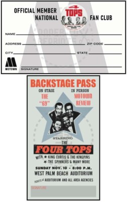 FOUR TOPS FAN CLUB MEMBERSHIP CARD - VINTAGE FANTASY | eBay