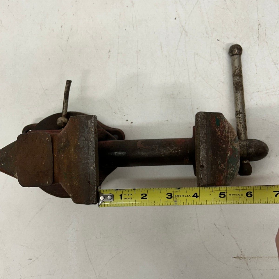 Vtg Dunlap #5244 Swivel Base Bench Vise Tool 3 1/2" Jaws | eBay