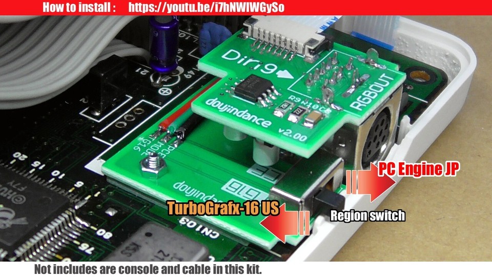 Assembly kit PC Engine PI-TG001 Csync RGB Region Free Sega Genesis 2 ...