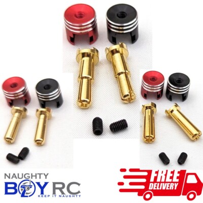 RC Battery Bullet Connectors 4mm 5mm 4/5mm Grips Lipo Heatsink Car ...