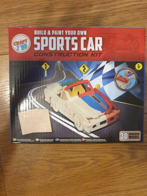 Grafix Build and Paint Your Own 3d Sports Car Model Construction Kit 6 ...
