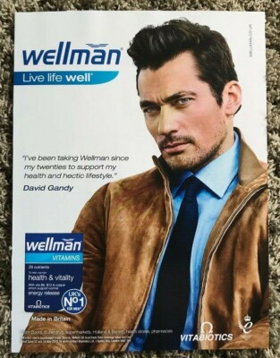 Rare Collectable UK GQ Magazine Advert Art Picture David Gandy Wellman ...