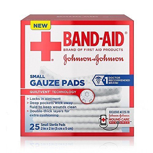 Johnson & Johnson Band-Aid Cushion Care Gauze Pads 2 inch x 2 inch 25 ...