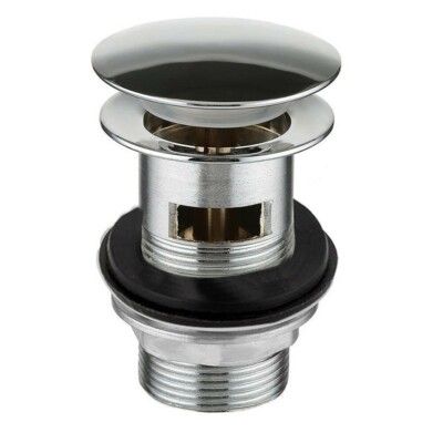 Pop Up Basin Waste Slotted Bathroom Chrome Sink Push Button Click Plug ...