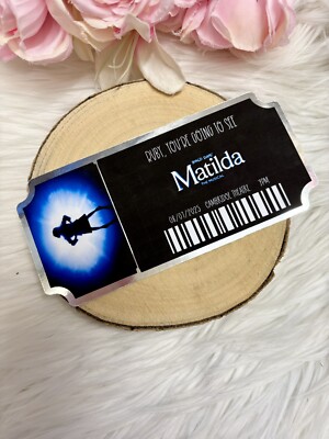 Matilda The Musical Theatre Ticket | Personalized Gift Reveal | Custom ...