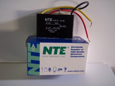 NTE Electronics CFC-3/6 3/6 mf 125/250vac 3 wire Ceiling Fan Capacitor | eBay