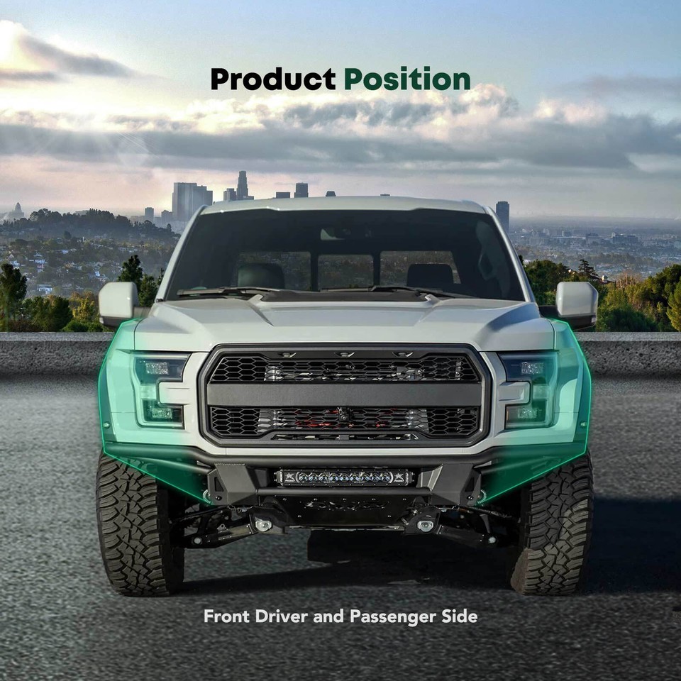 2x Front Side High Strength Steel Bumper Mounting Plate for Ford F-150 ...