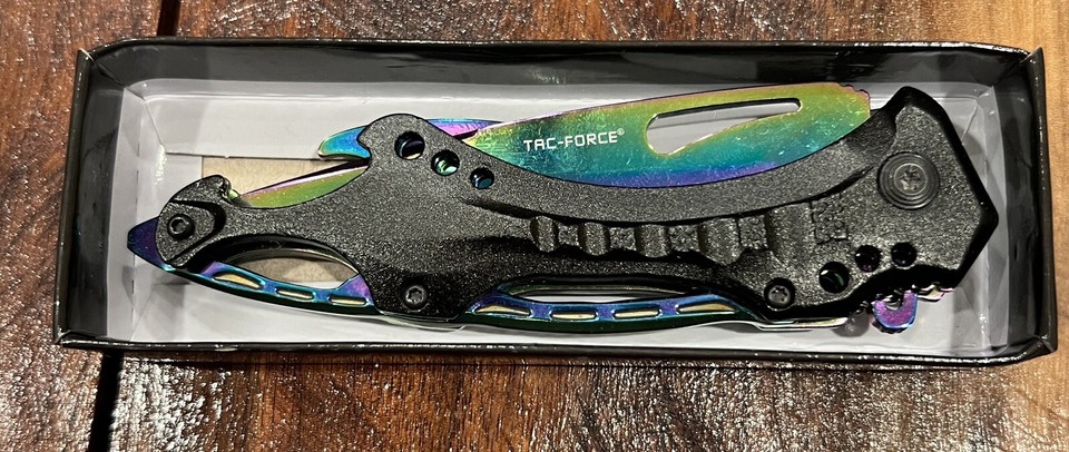 Tac-Force Assisted Blade Tactical Rainbow Rescue Pocket Knife ViB 705RB ...