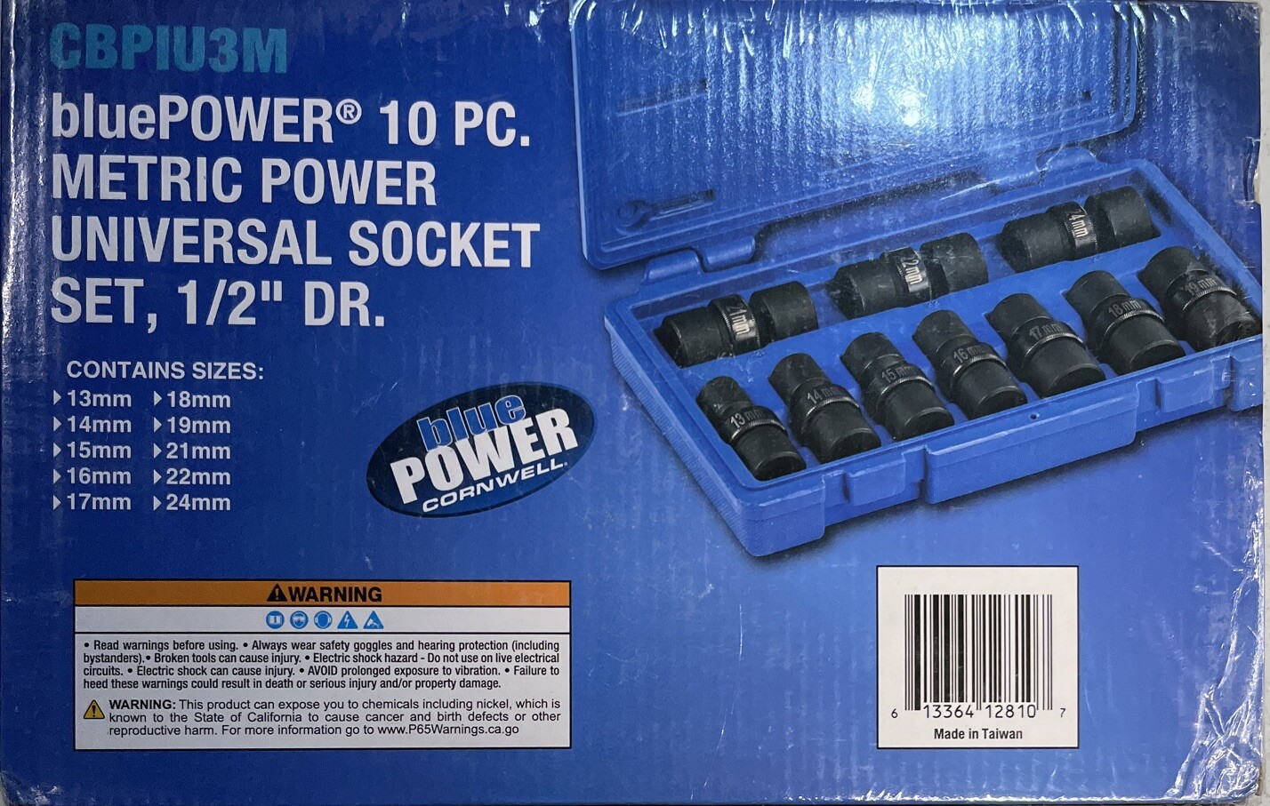 Cornwell Tools 10 Pc. Metric Universal Impact Socket Set CBPIU3M for ...