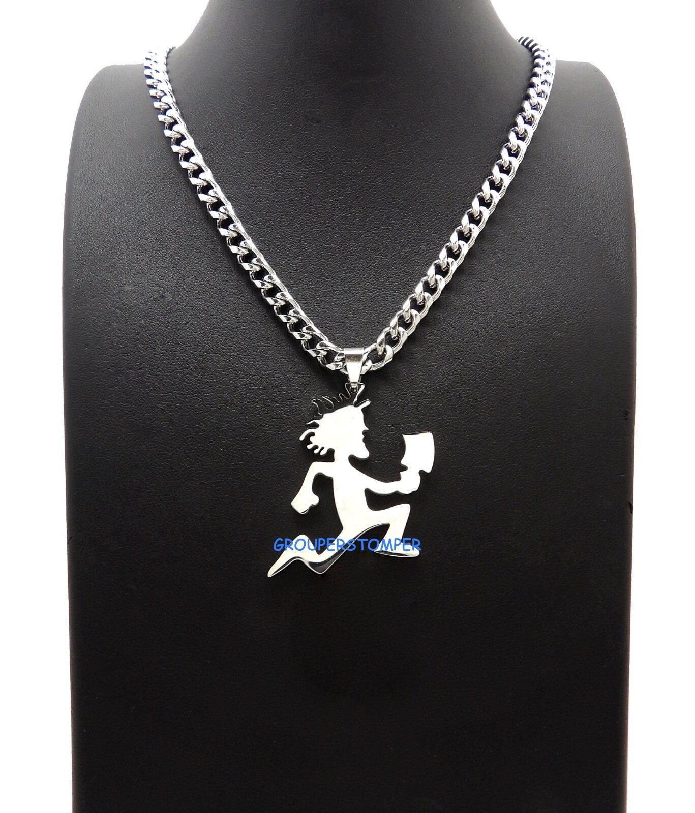 Juggalo Necklace New Pendant With Cleaver Cuban Link Style Chain Insane ...