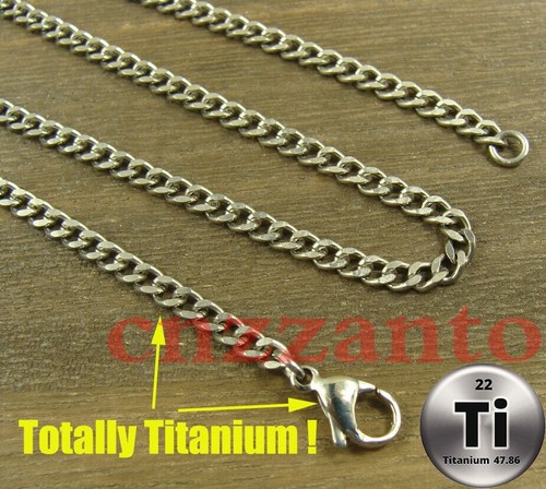 Pure Titanium Curb chain necklace anti-allergy 3.5mm width 23.6 " (60cm ...