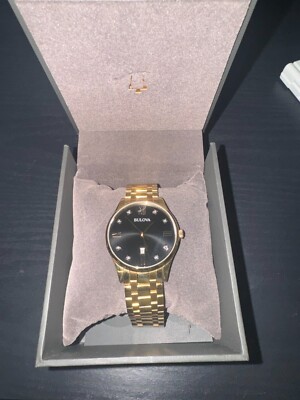 Bulova Diamond Men's Black Watch 40mm - 97D108 42429542143| eBay