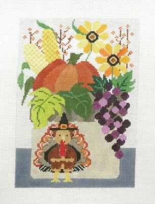 Needledeeva Thanksgiving Flower Basket Handpainted HP Needlepoint ...