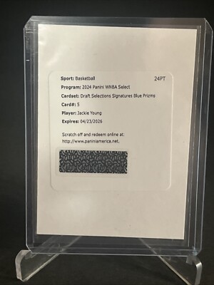 2024 Panini Select Jackie Young Draft Selections Signatures Blue Prizms ...